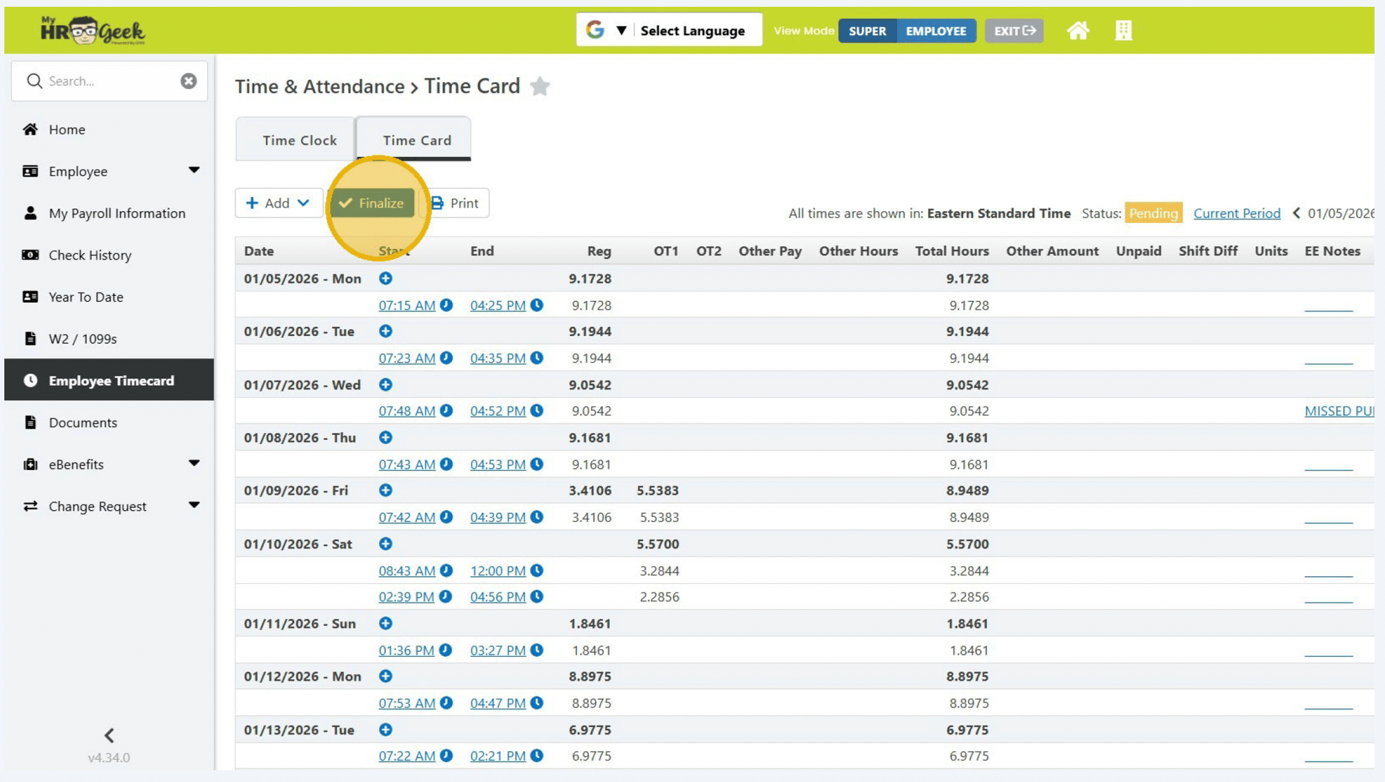 Employee Tutorial: How To Approve Your Time Card